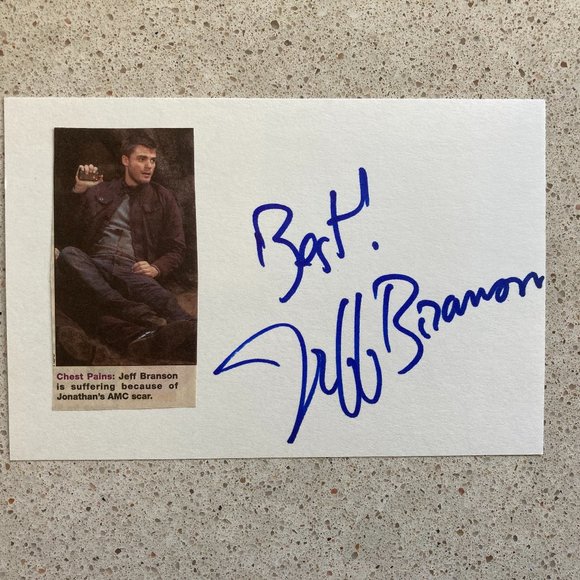 Autograph | Other | Jeff Branson Signed Index Card 4x6 Jonathan On All ...